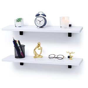 Fun Memories 24" Long Floating Shelves Set of 5, Bathroom Shelves Large Capacity, Bookshelf for Bedroom, Living Room