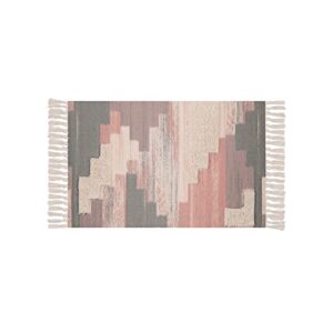 hiiarug tufted cotton area rug 2’x3′ hand woven cotton rugs with tassel boho area runner rugs throw rugs for living room,hallway, entryway, bathroom,laundry room