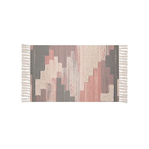 HiiARug Tufted Cotton Area Rug 2'x3' Hand Woven Cotton Rugs with Tassel Boho Area Runner Rugs Throw Rugs for Living Room,Hallway, Entryway, Bathroom,Laundry Room