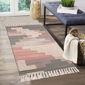 HiiARug Tufted Cotton Area Rug 2'x3' Hand Woven Cotton Rugs with Tassel Boho Area Runner Rugs Throw Rugs for Living Room,Hallway, Entryway, Bathroom,Laundry Room