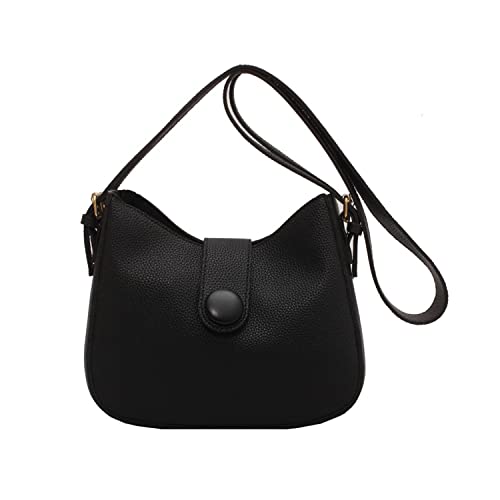 Crossbody Bags for Women Girl, Large Tote Bags Fashion Shoulder Hobo Bag, Leather Crossbody Bucket Purse Cell Phone Handbags (Black)