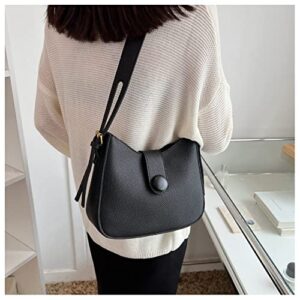 Crossbody Bags for Women Girl, Large Tote Bags Fashion Shoulder Hobo Bag, Leather Crossbody Bucket Purse Cell Phone Handbags (Black)