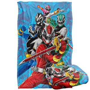 power rangers: dino fury blanket, 36″x58″ group stack silky touch super soft throw blanket