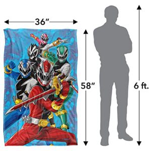 Power Rangers: Dino Fury Blanket, 36"x58" Group Stack Silky Touch Super Soft Throw Blanket