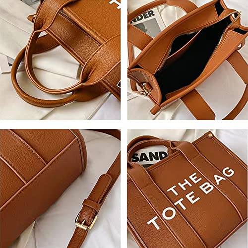 bufftieo Tote Bags for Women Handbag Tote Purse with Zipper PU Leather Crossbody Bag for Office, Travel, School