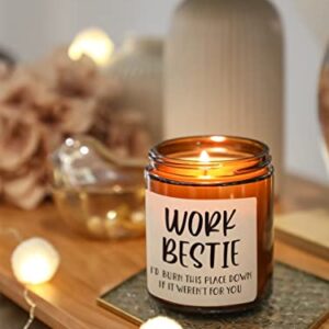 Candle Gift for Work Bestie Work Bestie Gifts for Women, Funny Birthday Gifts for Coworker, Bestie, Friends Moving Away, Going Away Gifts for Coworker