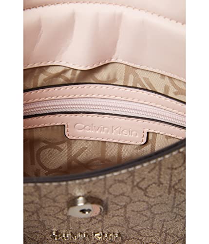 Calvin Klein Danica Crossbody Mini Textured Almond/Taupe/Crystal Pink One Size