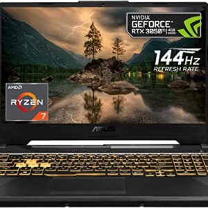 ASUS TUF Gaming A15 15.6" FHD 144Hz Gaming Laptop AMD Ryzen 7 6800H（>i9-10885H）, NVIDIA GeForce RTX 3050 Ti, Wi-Fi 6,16GB DDR5 RAM, 1024GB PCIE SSD, RGB Backlit Keyboard, Webcam, Window 11 Home, Gray