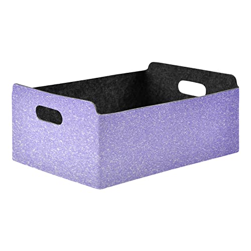 Kigai Collapsible Felt Storage Bins Purple Sequins Rectangle with Handle Storage Bins Baskets Toys Storage Basket for Organizing Closet Clothes Office Books Home Decor