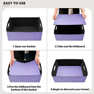 Kigai Collapsible Felt Storage Bins Purple Sequins Rectangle with Handle Storage Bins Baskets Toys Storage Basket for Organizing Closet Clothes Office Books Home Decor