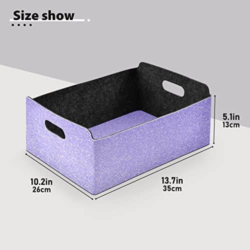 Kigai Collapsible Felt Storage Bins Purple Sequins Rectangle with Handle Storage Bins Baskets Toys Storage Basket for Organizing Closet Clothes Office Books Home Decor