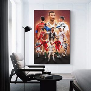 Cr7 Cristiano Ronaldo Footballer Wall Art Posters Canvas Art Poster Print Picture Living Room Mural Room Bedroom Decoration Painting Unframe-style12x18inch(30x45cm)