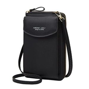 original clutch wallet, pu leather crossbody cell phone bag for women wallet purse, high original capacity clutch wallet (black)