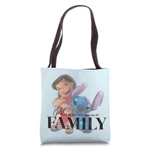 disney 100 anniversary lilo & stitch d100 quote ‘ohana tote bag