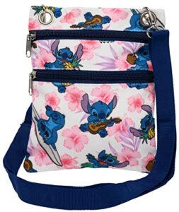 disney passport crossbody bag stitch all over print (blue pink)