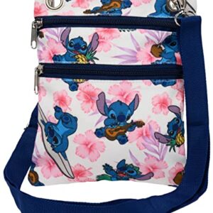 Disney Passport Crossbody Bag Stitch All Over Print (Blue Pink)