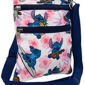 Disney Passport Crossbody Bag Stitch All Over Print (Blue Pink)