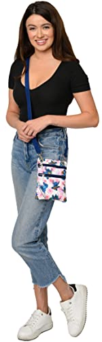 Disney Passport Crossbody Bag Stitch All Over Print (Blue Pink)