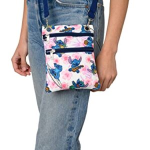 Disney Passport Crossbody Bag Stitch All Over Print (Blue Pink)