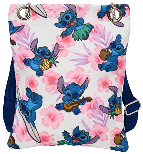 Disney Passport Crossbody Bag Stitch All Over Print (Blue Pink)