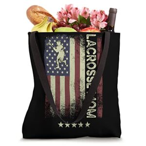 USA American Flag - Lacrosse Mom Tote Bag