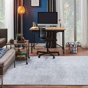 Rugshop Contemporary Distressed Stripe Stain Resistant Flat Weave Eco Friendly Premium Recycled Machine Washable Area Rug 3'3"x5' Gray