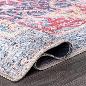 Rugshop Traditional Distressed Vintage Stain Resistant Flat Weave Eco Friendly Premium Recycled Machine Washable Area Rug 3'3"x5' Multi