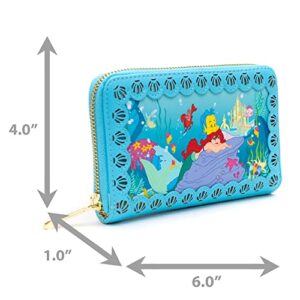 Loungefly Disney The Little Mermaid, Princess Stories Series Ariel Wallet, Flounder Sebastian