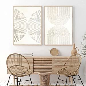 neutral canvas wall art boho mid century modern prints boho beige line art canvas boho art wall decor set of 2 mid century geometric wall decor for bedroom neutral minimalist print 16x24inch no frame