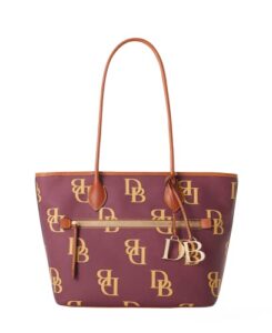 dooney & bourke large monogram db tote (wine)