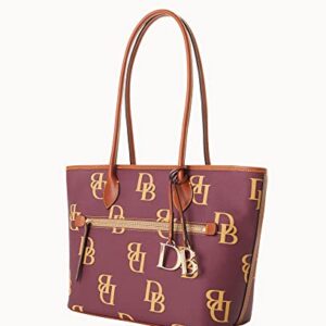 Dooney & Bourke Large Monogram DB Tote (Wine)