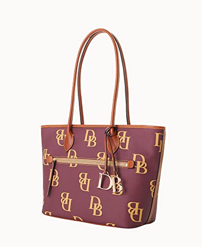 Dooney & Bourke Large Monogram DB Tote (Wine)