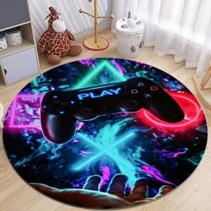 3d large game area rugs gamer rug bedroom children teenagers boys rug bedroom decoration rug round crawling mat modern soft flannel children’s rugs (new, 140cm)