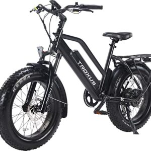 TROXUS Fat Tire Electric Bike for Adults,750W Hub Motor 48V 12.8Ah Battery, 20" x 4'' Fat Tire Ebike for Adult, Step-Thru Electric Bicycle with Shimano 7-Speed