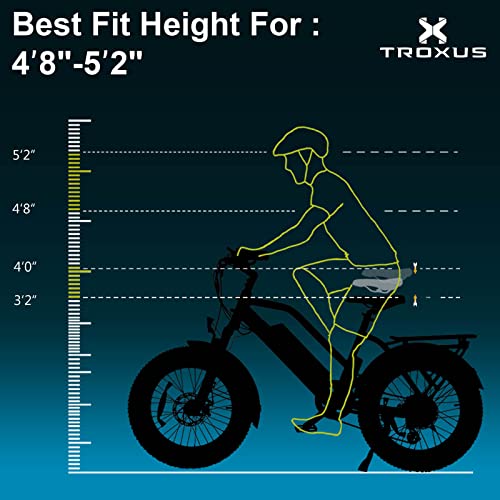 TROXUS Fat Tire Electric Bike for Adults,750W Hub Motor 48V 12.8Ah Battery, 20" x 4'' Fat Tire Ebike for Adult, Step-Thru Electric Bicycle with Shimano 7-Speed