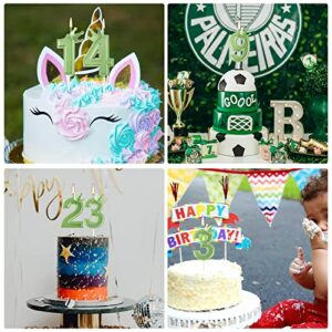 3inch Birthday Number Candle, 3D Candle Cake Topper with Crown Cake Numeral Candles Number Candles for Birthday Anniversary Parties (Green; 3)