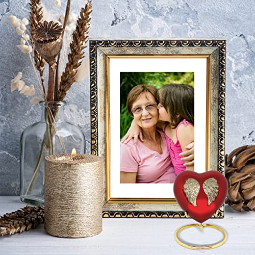 Red Heart Keepsake Urn - Mini Heart Cremation Urn with Stand & Box - Small Angel Heart Urn for Human Ashes - Honor Your Loved One with Red Urn Heart Shaped - Perfect for Adults & Infants