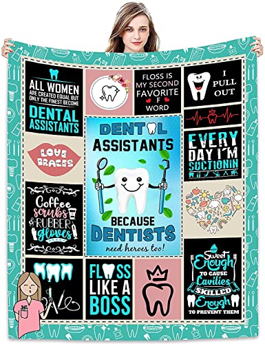 Mini Chic Dental Assistant Practitioner Blanket Dental Assistant Physician Nurse Gift Funny Dental Assistant Birthday Christmas Xmas Appreciation Gift for Women