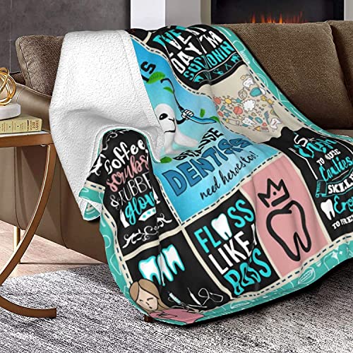 Mini Chic Dental Assistant Practitioner Blanket Dental Assistant Physician Nurse Gift Funny Dental Assistant Birthday Christmas Xmas Appreciation Gift for Women