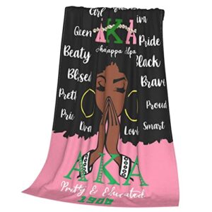 super soft women’s blanket, pink sorority gift for women plush blanket for sofa, bedroom, couch, living room, 50″ x 60″ inches.