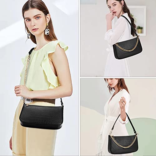 Shoulder Bag for Women Retro Classic Tote HandBag Womens Crossbody Clutch Tiny Crossbody Clutch Purses with Croc Pattern