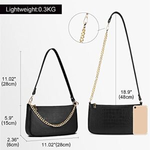 Shoulder Bag for Women Retro Classic Tote HandBag Womens Crossbody Clutch Tiny Crossbody Clutch Purses with Croc Pattern