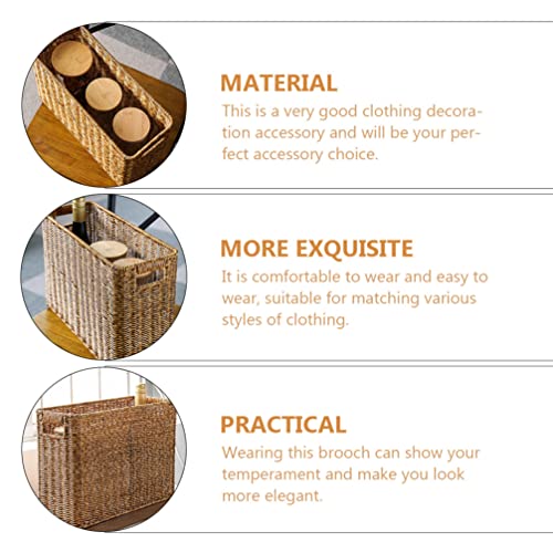 Ipetboom Magazine Wicker Basket Magazine Wicker Basket Woven Magazine Basket, 1 Pc Woven Magazine Rack Woven Storage Basket Woven Book Basket Magazine Wicker Basket Rattan Magazine Holder Desk Topper