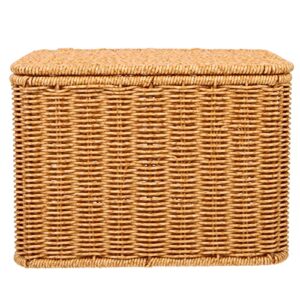 zerodeko baskets woven basket wicker basket organizer with lid handwoven seagrass storage bins box rectangular plastic basket storage organizer wicker basket for home office shelf storage basket