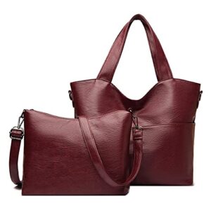 women’s pu leather shoulder bags purses large capacity shoulder messenger bag crossbody top-handle tote bag