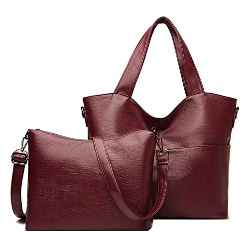 Women's Pu Leather Shoulder Bags Purses Large Capacity Shoulder Messenger Bag Crossbody Top-handle Tote Bag