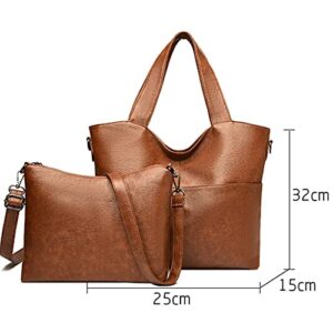 Women's Pu Leather Shoulder Bags Purses Large Capacity Shoulder Messenger Bag Crossbody Top-handle Tote Bag