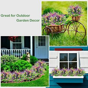 GrennMauler Artificial Flowers, 16pcs UV Resistant Fake Flowers Outdoor, Faux Plastic Flowers for Decoration Home Kitchen Garden Wedding Party Decor