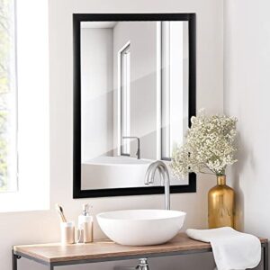 Oteymart Rectangular Wall Mirror 24" x 36" for Bathroom, Bedroom, Entryway, Living Room, Vanity, Black