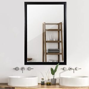 Oteymart Rectangular Wall Mirror 24" x 36" for Bathroom, Bedroom, Entryway, Living Room, Vanity, Black